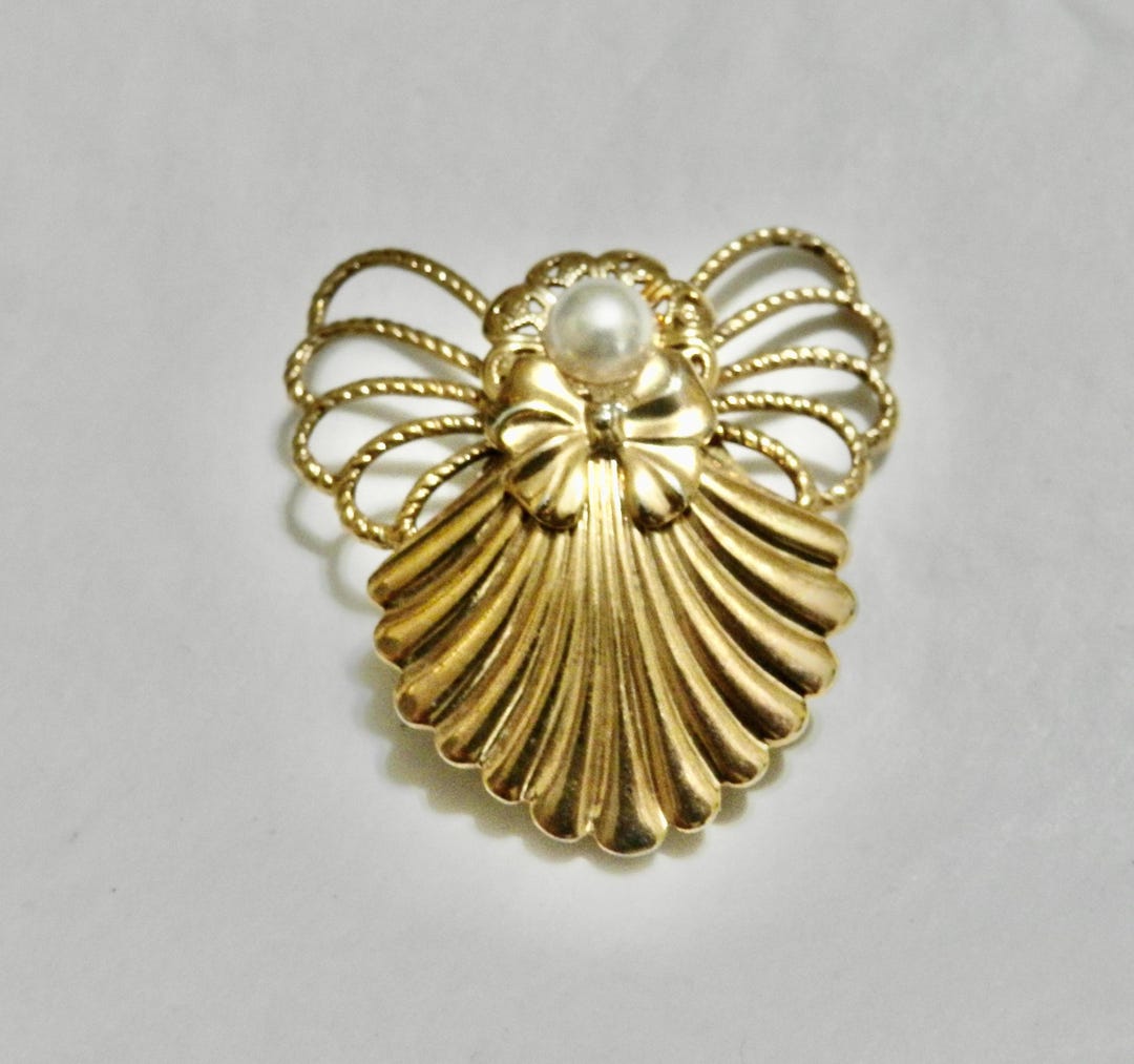 Vintage Jane AOL Angel Pin Brooch Pearl - Etsy