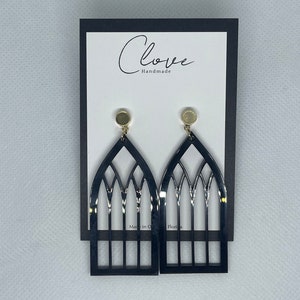 Gothic Cathederal Arched Window Earrings, Architectural, Acrylic - Etsy