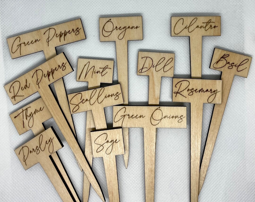 Herb Garden Wooden Plant Label Sticks - Garden Organizing - Etsy