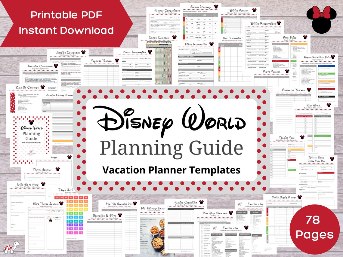Disney World Planning Guide With Printable Worksheets Disney - Etsy