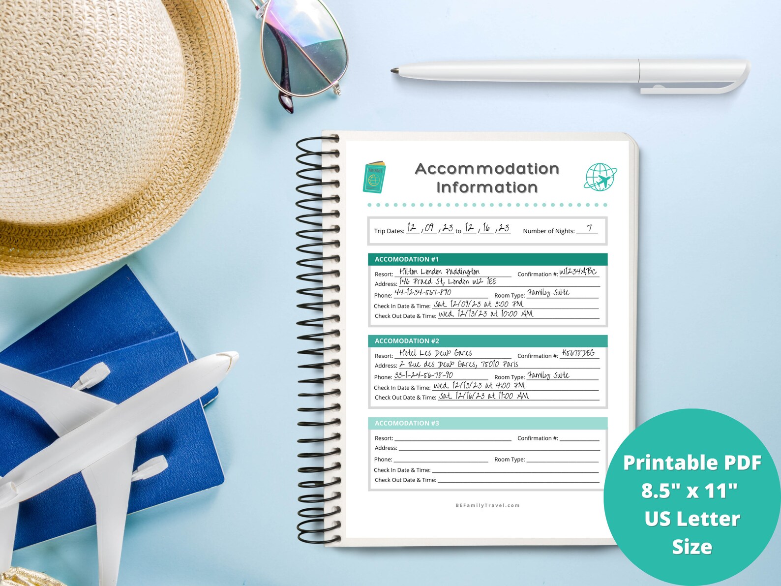 Printable Family Travel Planner - Vacation Planning Guide (65 Pages ...