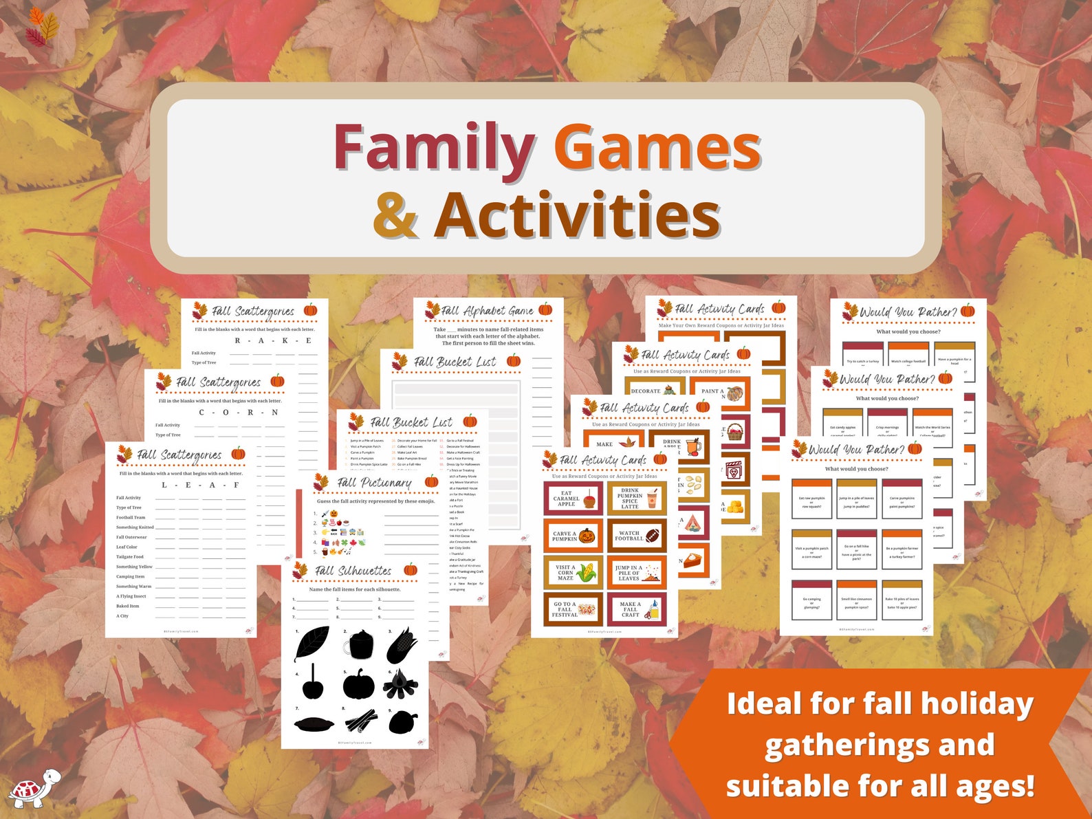 Printable Fall Activities and Games for Kids (45 Pages) Includes Autumn ...