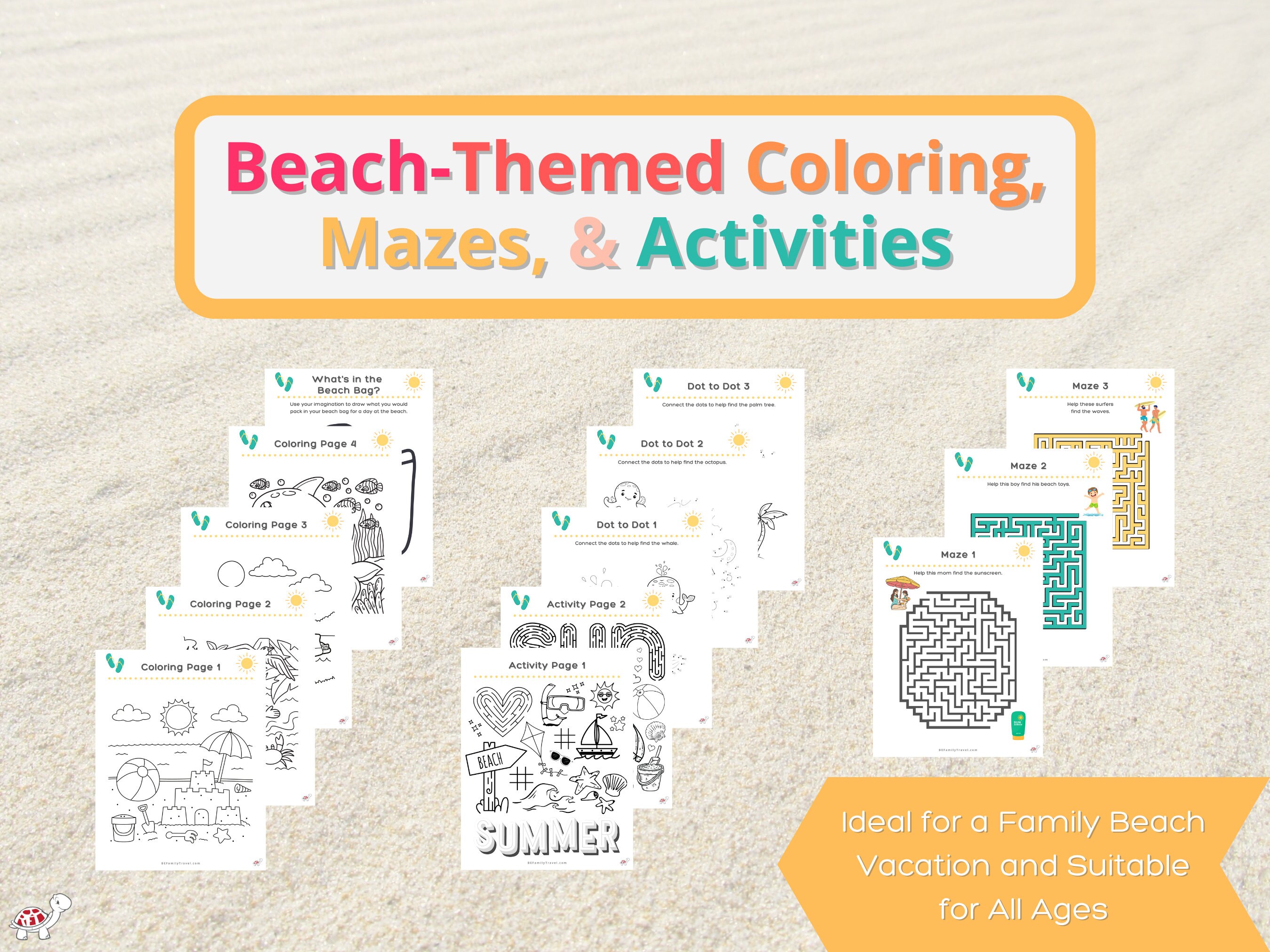 Beach Games & Activities for Kids: 58-page Printable Travel Games ...