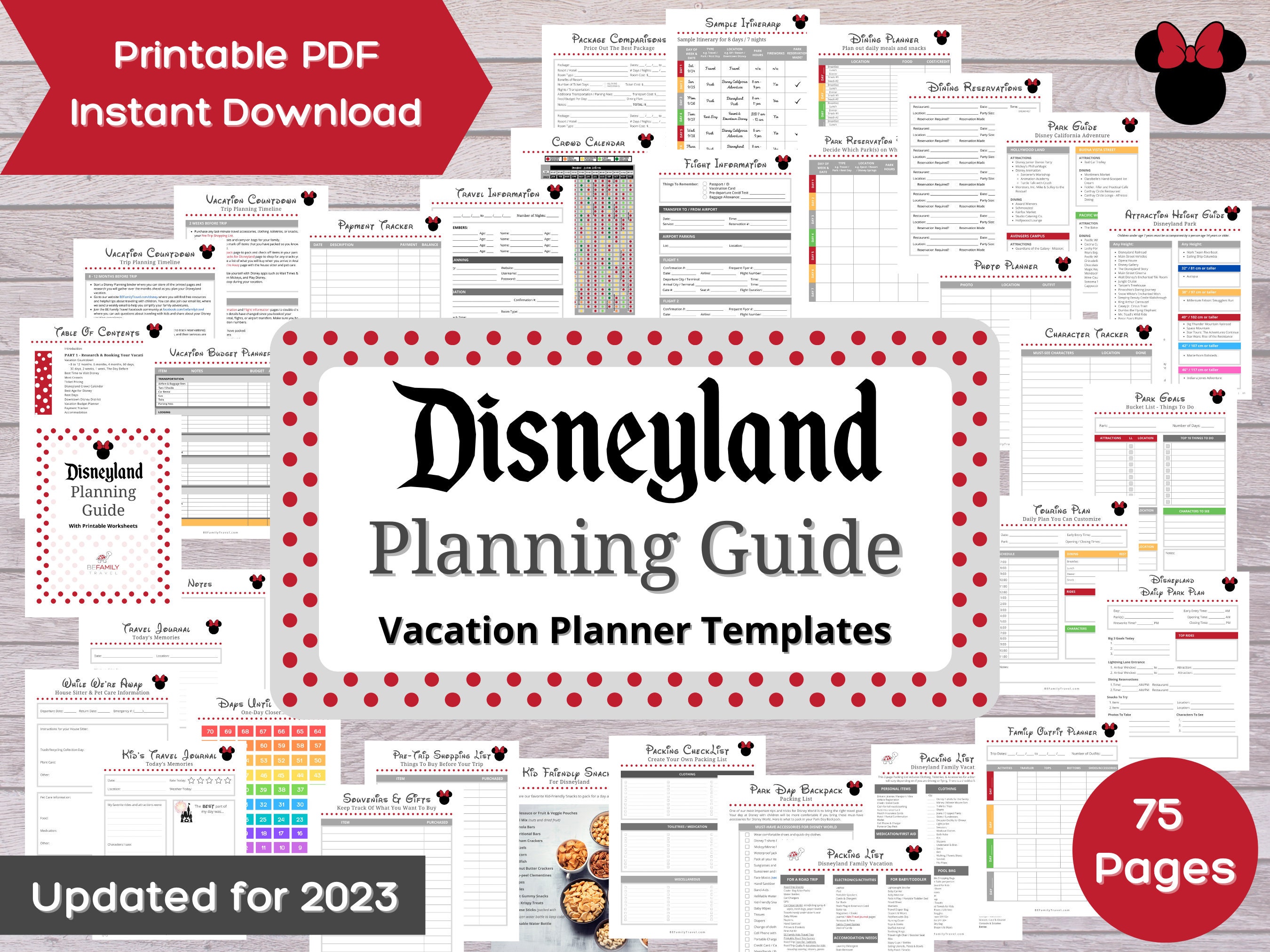 Disneyland Planning Guide With Printable Worksheets Disney - Etsy