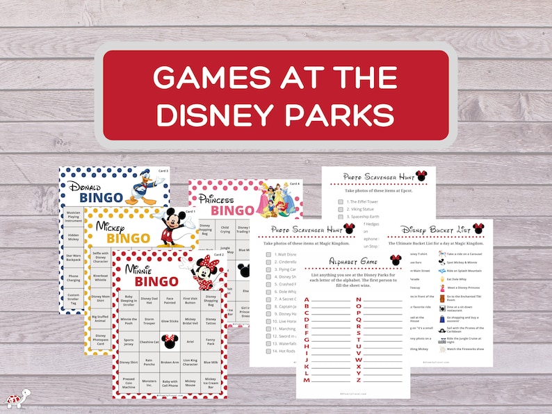 Printable Disney Games - Activity Pack for Family Road Trip, Flying, or ...