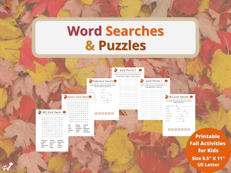 Printable Fall Activities and Games for Kids (45 Pages) Includes Autumn ...