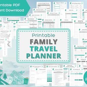 Printable Family Travel Planner: Vacation Planning Guide (65 Pages ...