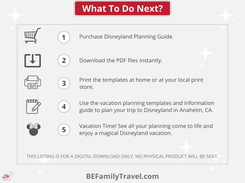 Disneyland Planning Guide With Printable Worksheets - Disney Vacation ...