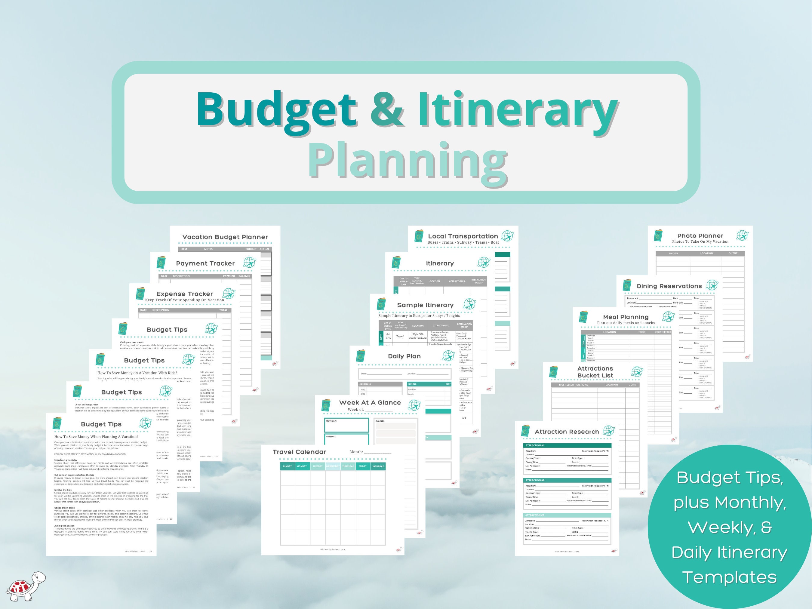 Printable Family Travel Planner - Vacation Planning Guide (65 Pages ...