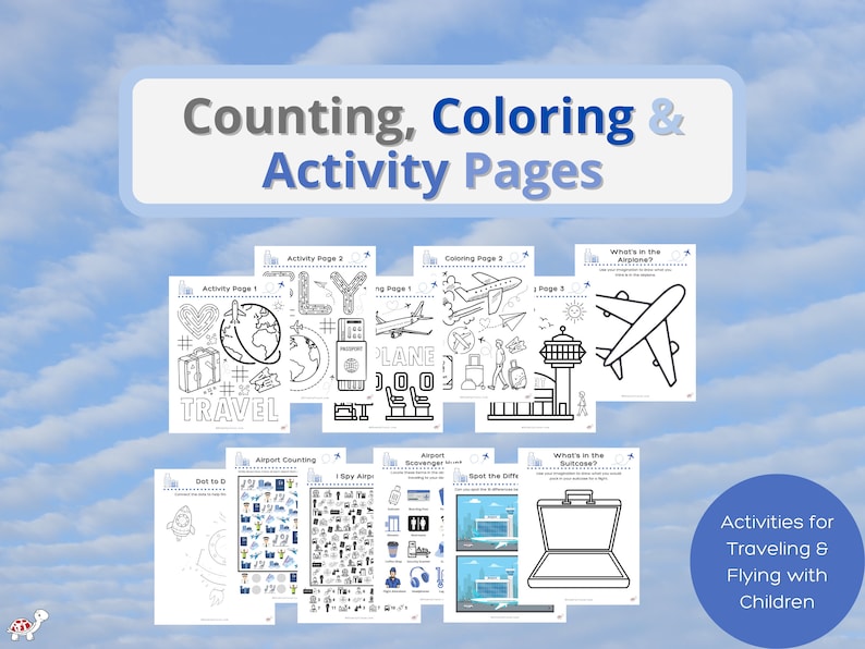 Printable Airplane Activities for Kids With Travel Planner for Flying ...