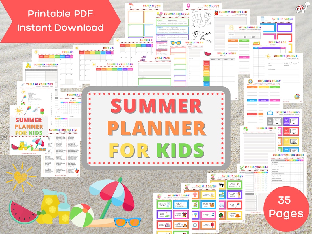 Summer Planner for Kids: Family Activities & Bucket List (PDF) - Etsy