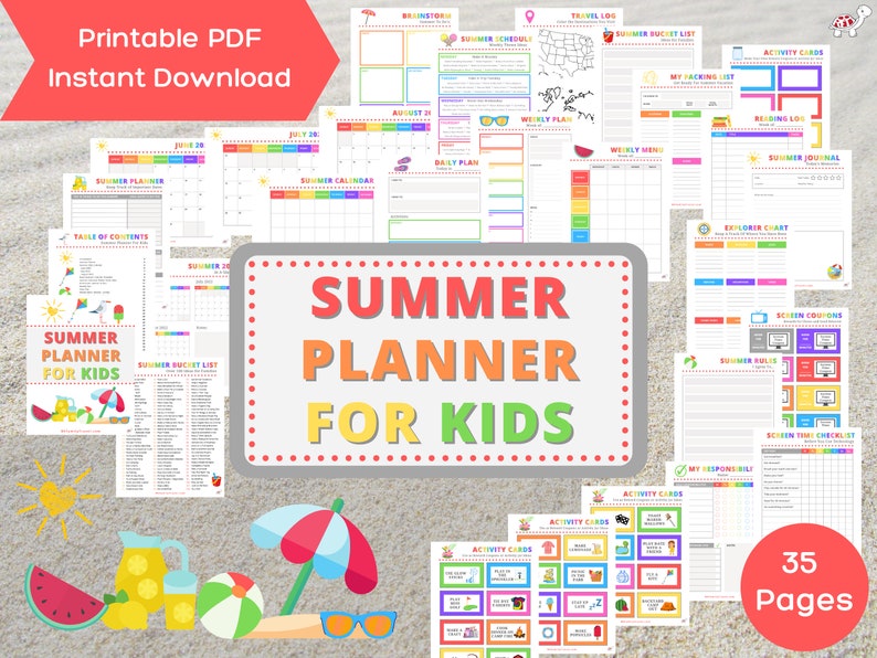 Summer Planner for Kids: Family Activities & Bucket List (PDF) - Etsy