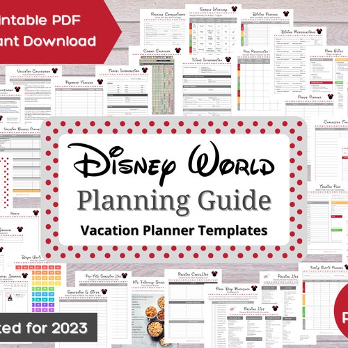 Disney World Planning Guide With Printable Worksheets Disney - Etsy