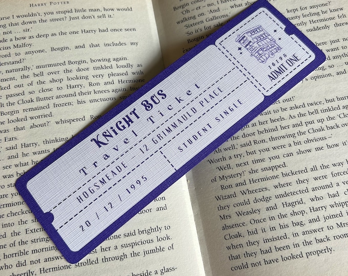Knight Bus Ticket Bookmark | Harry Potter Gift | Handmade Bookmarks ...