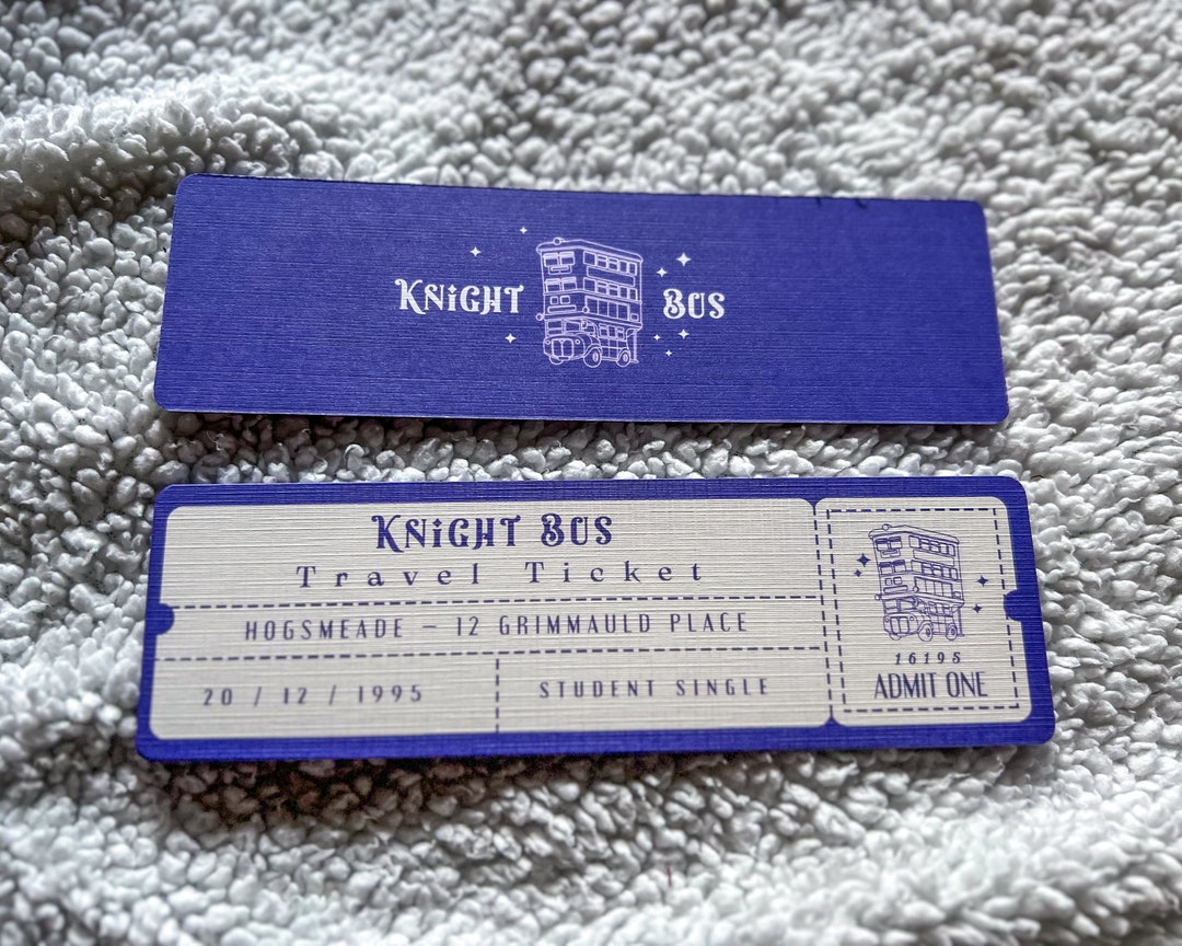 Knight Bus Ticket Bookmark Harry Potter Gift Handmade Bookmarks Book ...