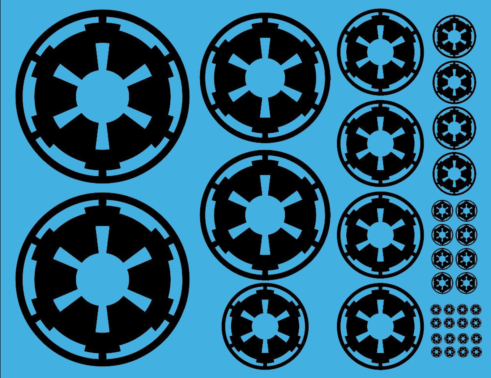 Universal Size Opaque Imperial Cog Emblem Decal Roundel Empire - Etsy