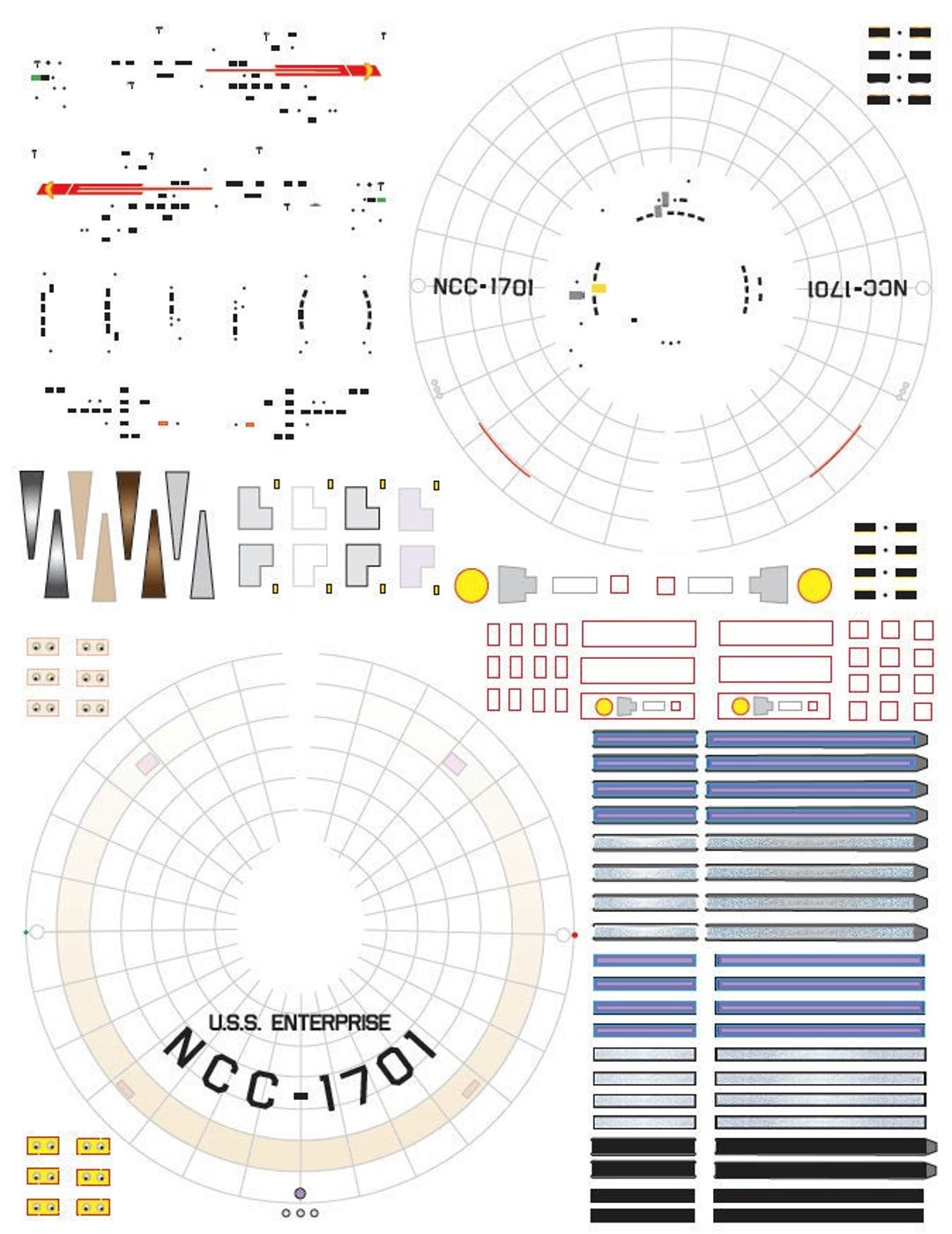 Enterprise 1/1000 Polar Lights Star Trek TOS Model Kit Decals 1701 ...