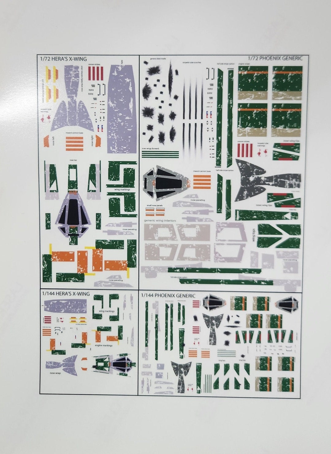 1/97 Phoenix Squadron Star Wars Inspired X Wing Decals - Etsy