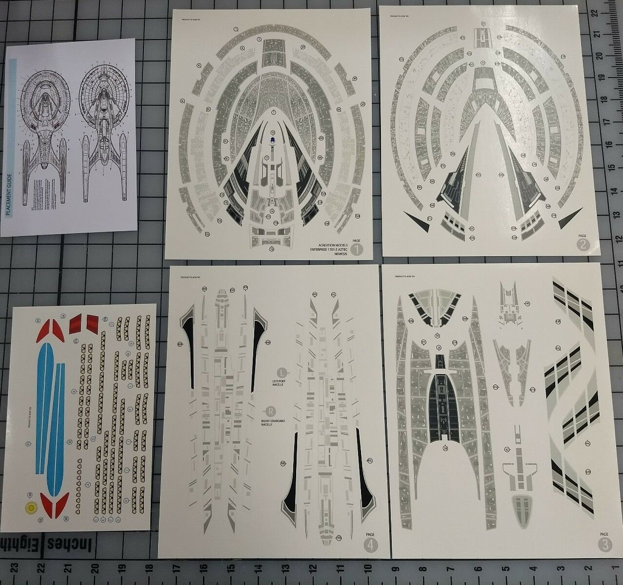 1/1400 Acreation Aztec Decals for AMT Enterprise E Model Kit Star Trek ...