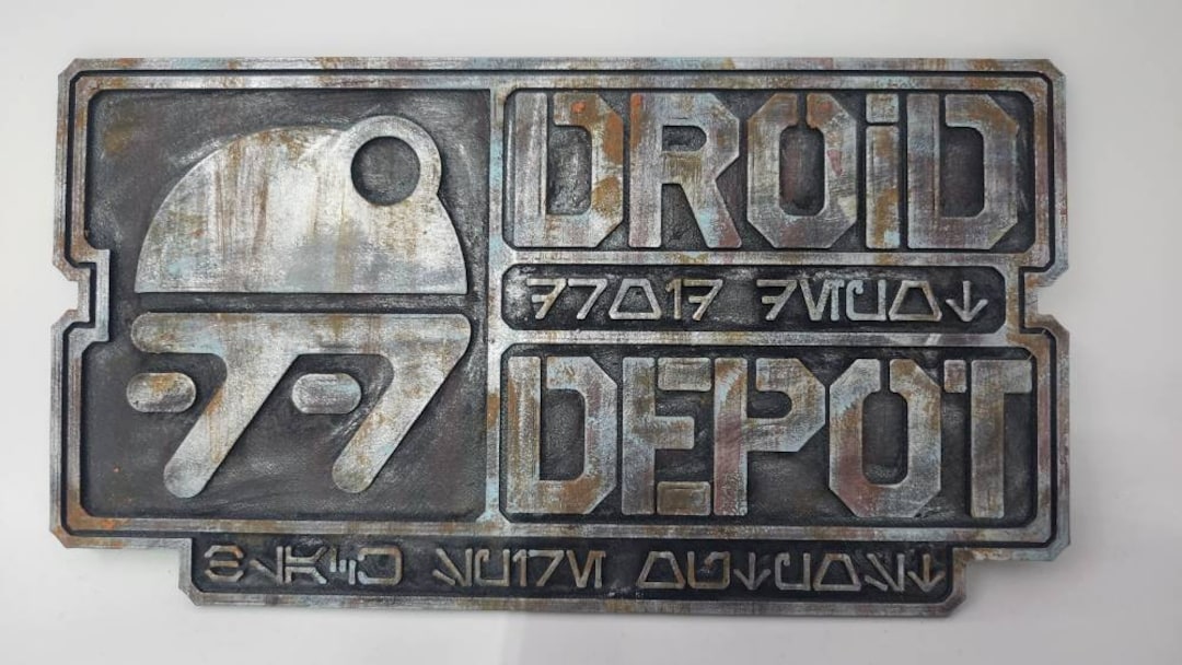 Droid Depot Inspired 3D Printed Sign Disneyland Disney World Galaxy's ...