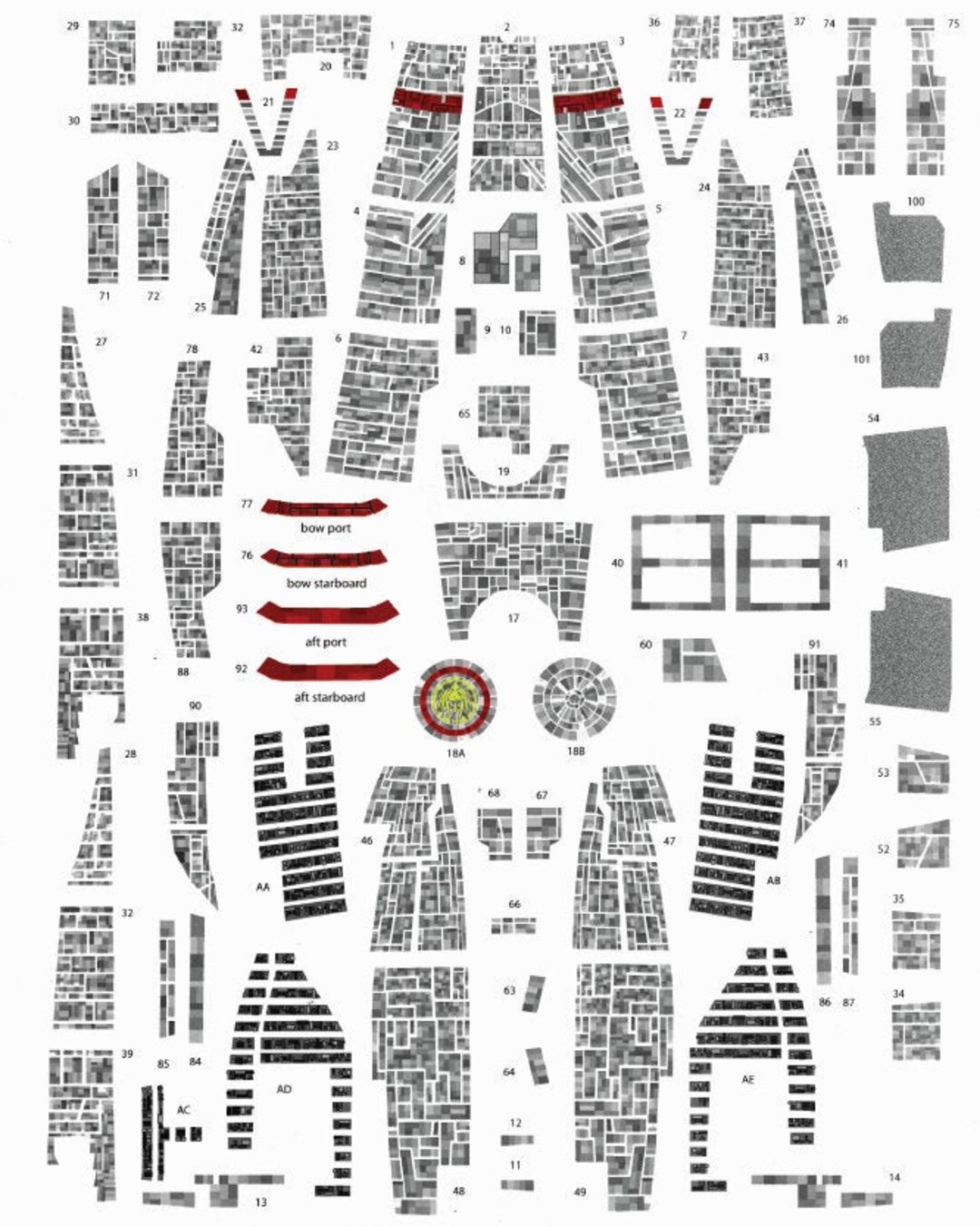 1/4105 Acreation Aztec Decals for Moebius Battlestar Galactica BSG ...