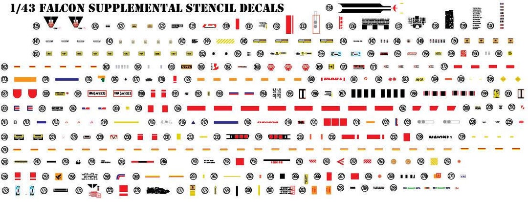 1/43 Star Wars Millennium Falcon Detail Stencil Decals Waterslide ...