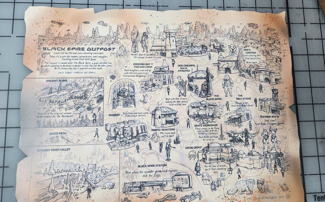Large Disneyland Inspired Batuu Waterproof Map - Etsy