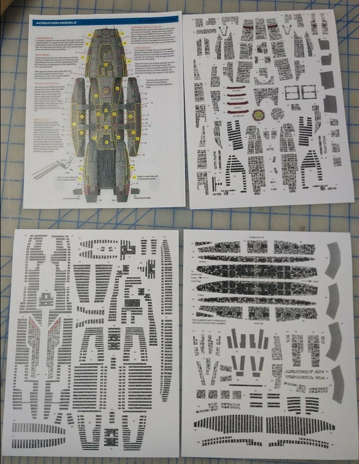 1/4105 Acreation Aztec Decals for Moebius Battlestar Galactica BSG ...