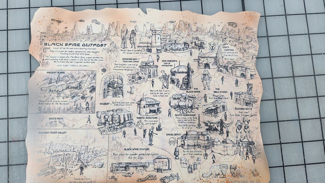 Disneyland Inspired Batuu Waterproof Map - Etsy