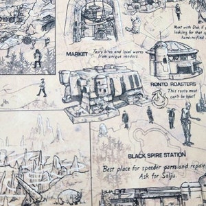 Large Disneyland Inspired Batuu Waterproof Map - Etsy