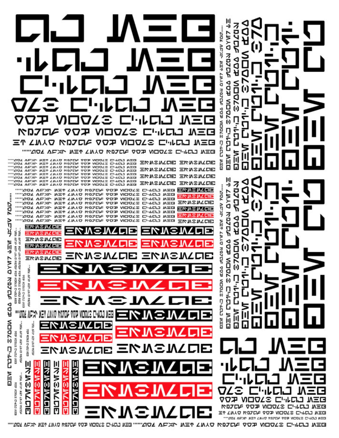 Cosmos Models Universal Star Wars Decals Aurebesh - Etsy