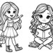 Girls Coloringpages for Kids - Etsy