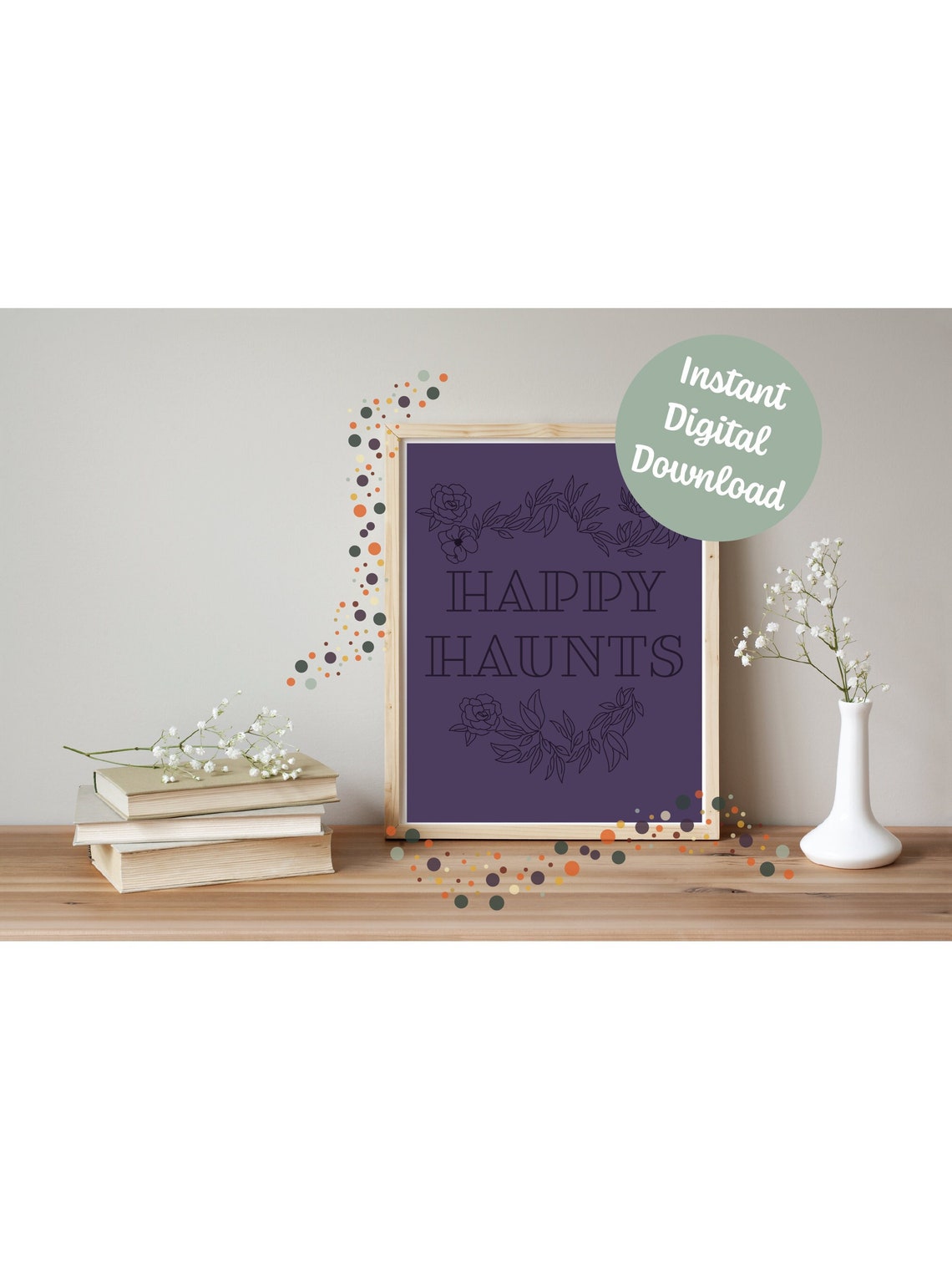 Happy Haunts Instant Digital Download, Fall Digital Design, Haunted ...