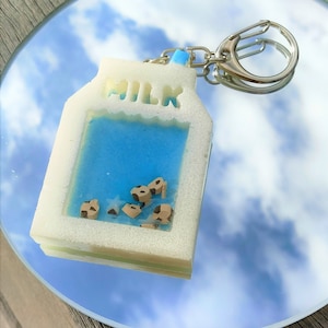 Strawberry Milk Keychain Cookies and Milk Keychain Resin Shaker ...
