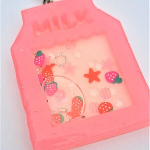 Strawberry Milk Keychain Cookies and Milk Keychain Resin Shaker ...