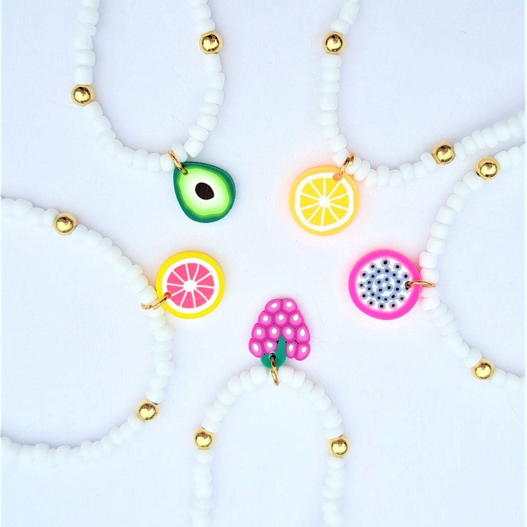 Fruit Bead Necklace Seed Bead Jewelry Gift for Her Customizable ...