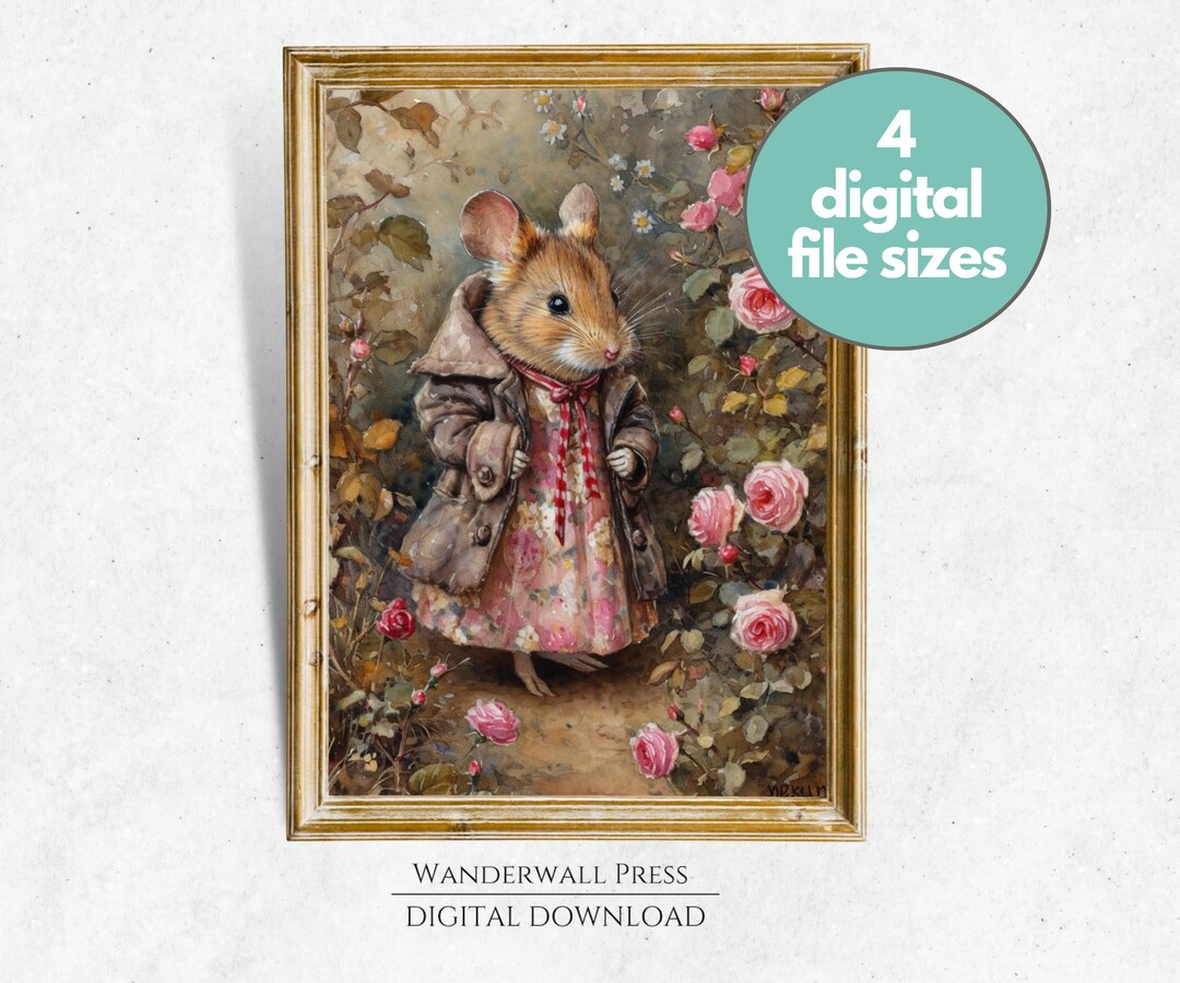 Peter Rabbit Mrs Tittlemouse Print, Cottagecore Decor, Mouse Print ...