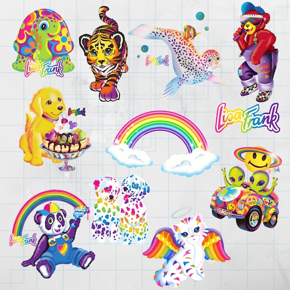 Retro Lisa Frank Collection PNG Vintage Neon Tiger Clip Art | Etsy
