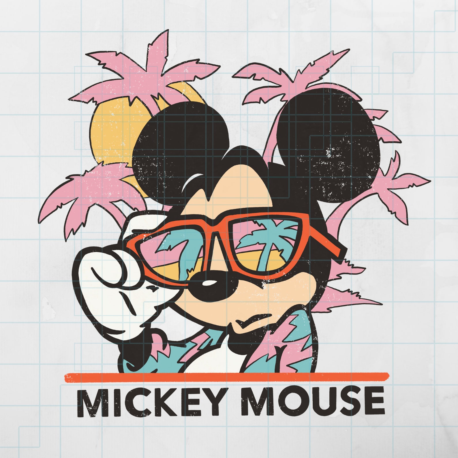 Retro 1980s Mickey Mouse PNG Vintage 80s Aesthetic Digital | Etsy