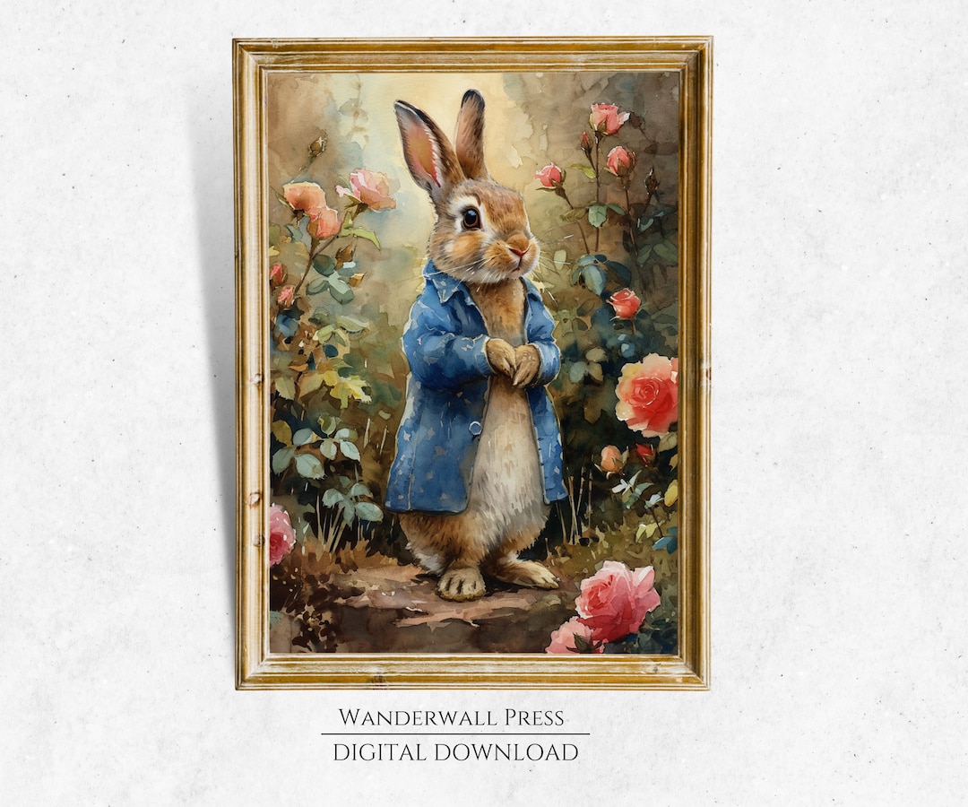Peter Rabbit Art Print, Baby Shower Gift, Beatrix Potter, Playroom ...