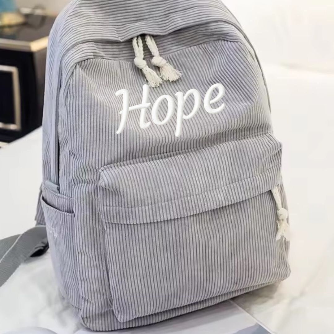 Custom BIBLE STUDY CORDUROY Backpacks Back to School Gift Custom ...