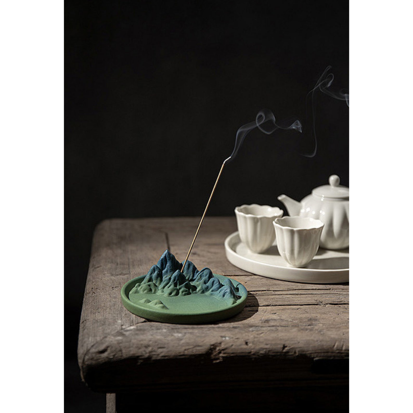 Backflow Incense Burner Green Mountains Incense Sticks - Etsy