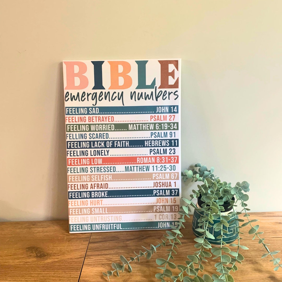 Bible Emergency Number Sign Bible Verse Signs Scripture Sign Christian ...