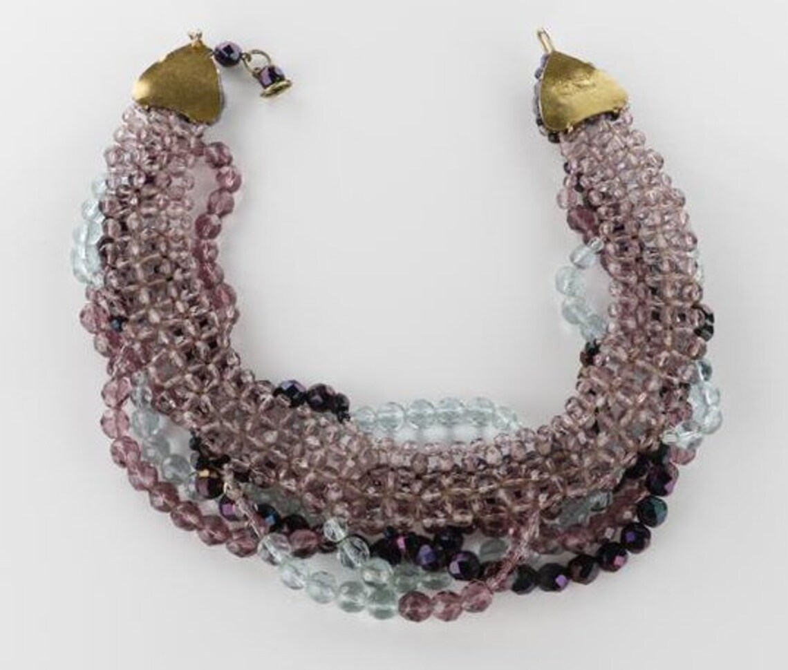 COPPOLA E TOPPO, Italy Multi-strand Shades of Purple Crystal Beads ...