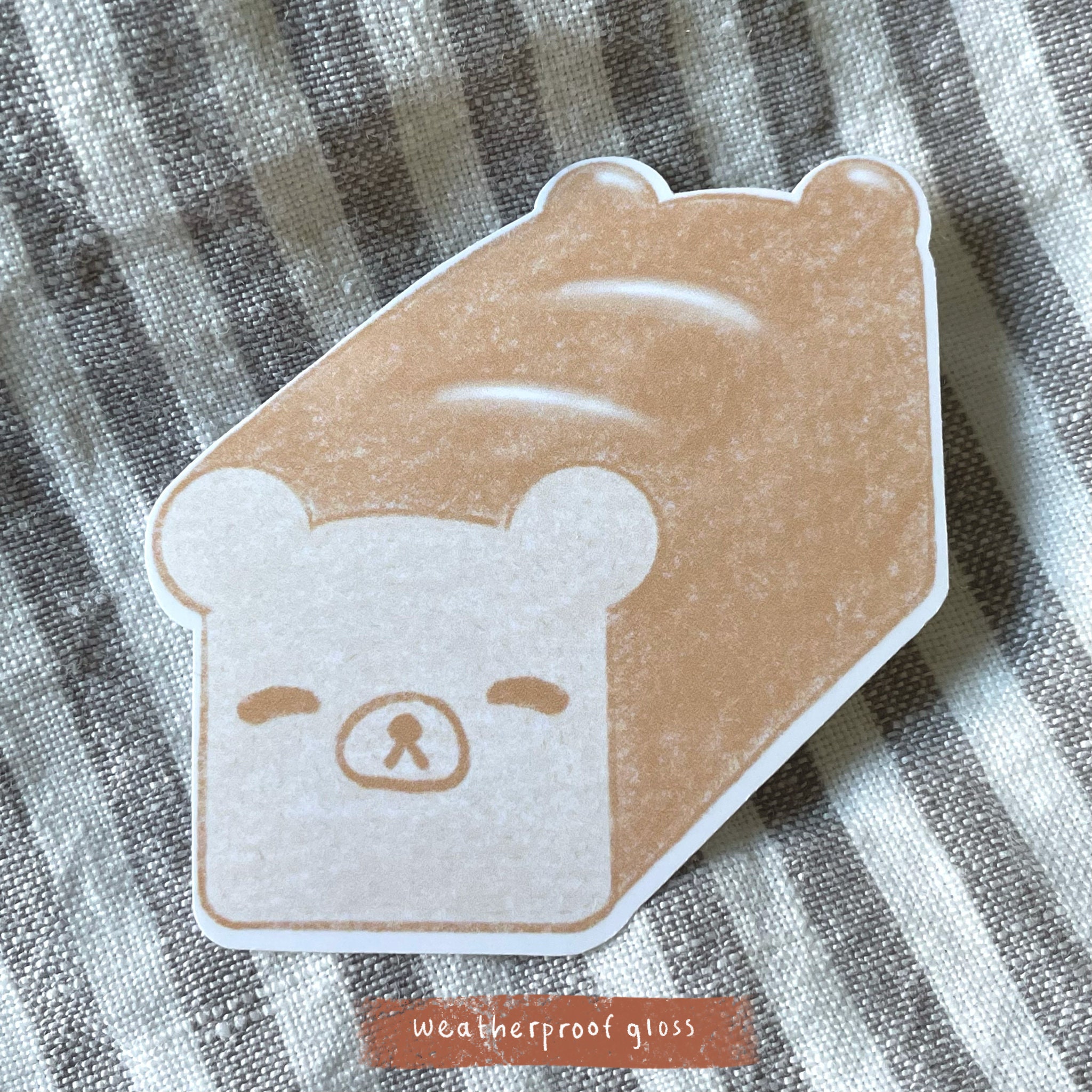 Bakery Bear Loaf Sticker - Weatherproof Matte Glossy Die Cut Sticker ...