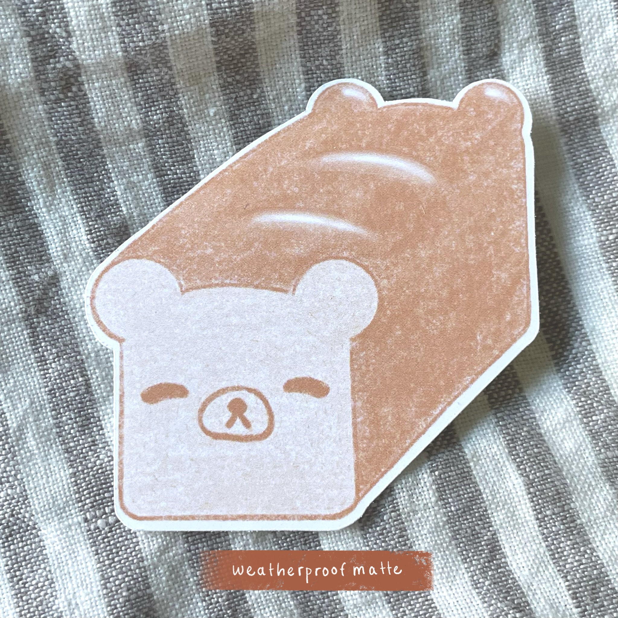 Bakery Bear Loaf Sticker - Weatherproof Matte Glossy Die Cut Sticker ...