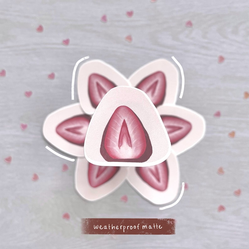 Strawberry Mochi Sticker | Kawaii Japanese Stationery (weatherproof ...