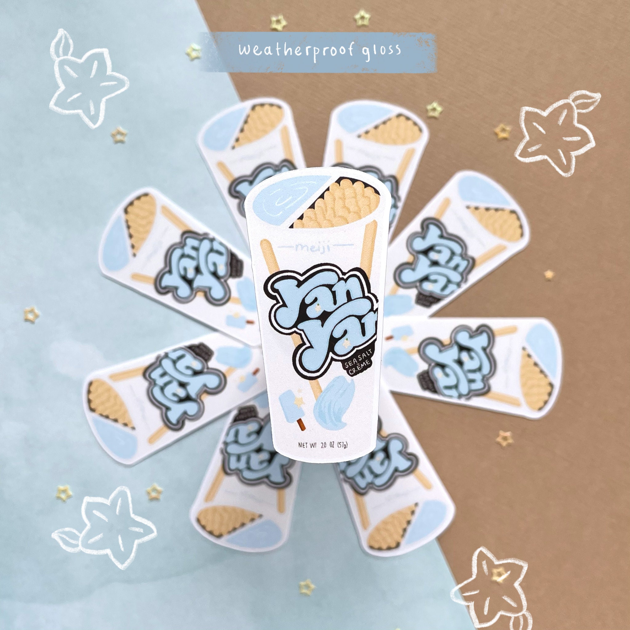 Sea Salt Ice Cream Yan Yan Sticker Bullet Journal Stickers - Etsy Hong Kong