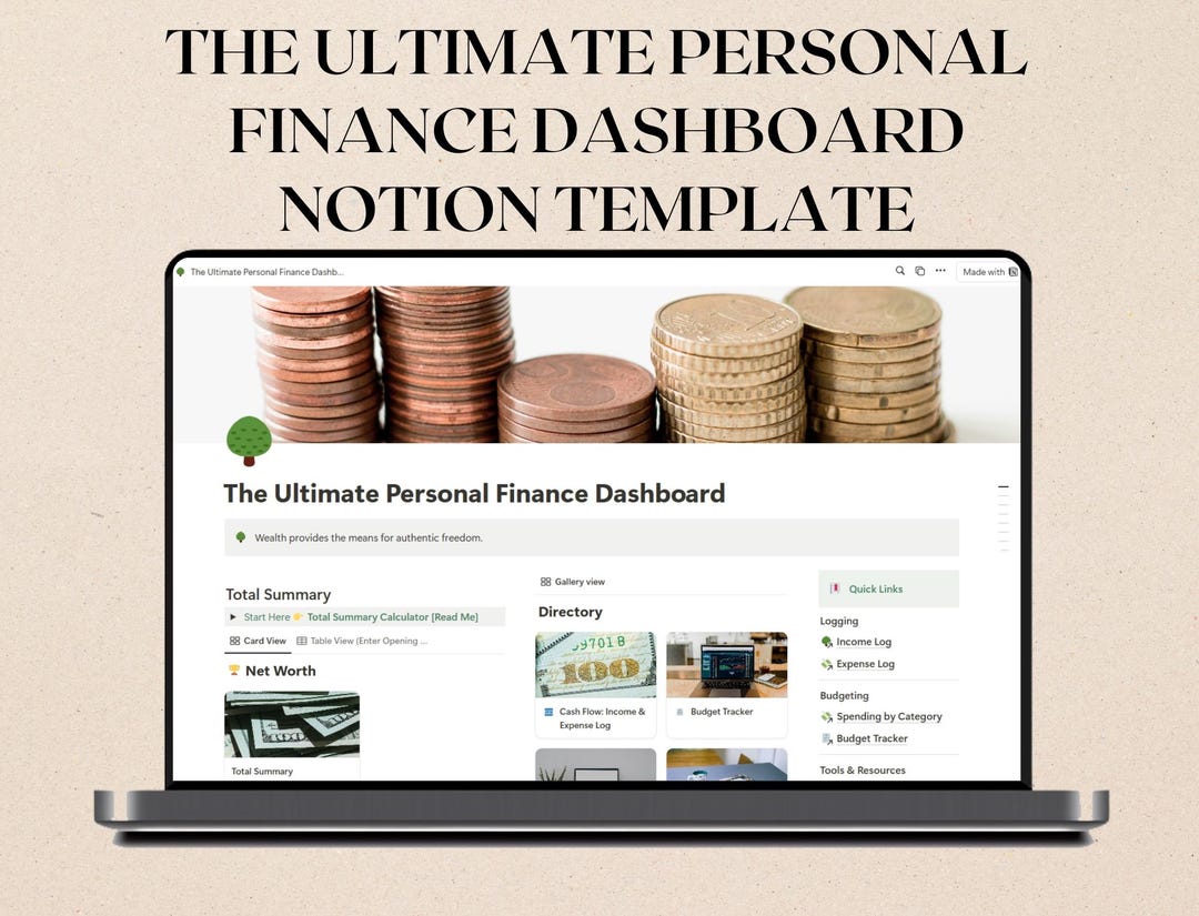 The Ultimate Personal Finance Dashboard – A Notion Template to Organize ...
