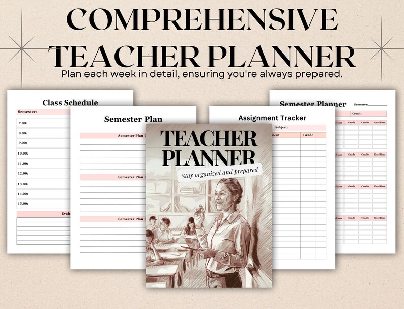 Printable Teacher Planner Digital Lesson Plan and Weekly Organizer ...
